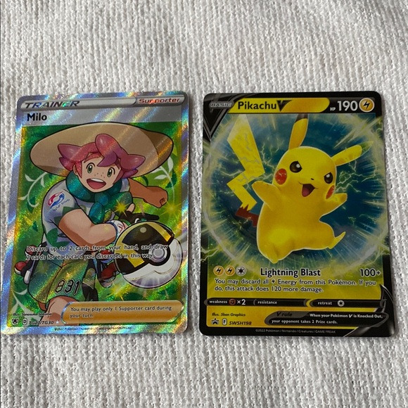 Pokémon | Toys | Pokemon Trainer Milo And Pikachu V Cards | Poshmark